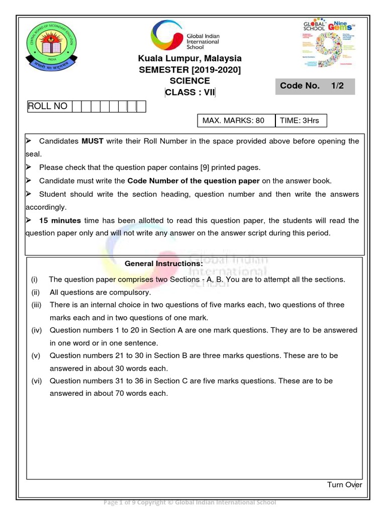 STD 7 Question Andanswer Science For Pon Vidyashram | PDF | Mirror ...
