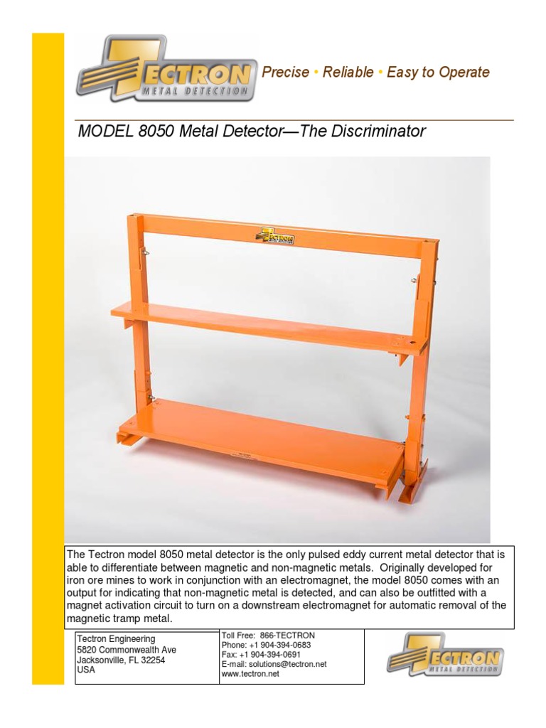 MODEL 8050 Metal Detector-The Discriminator: Precise Reliable Easy To ...