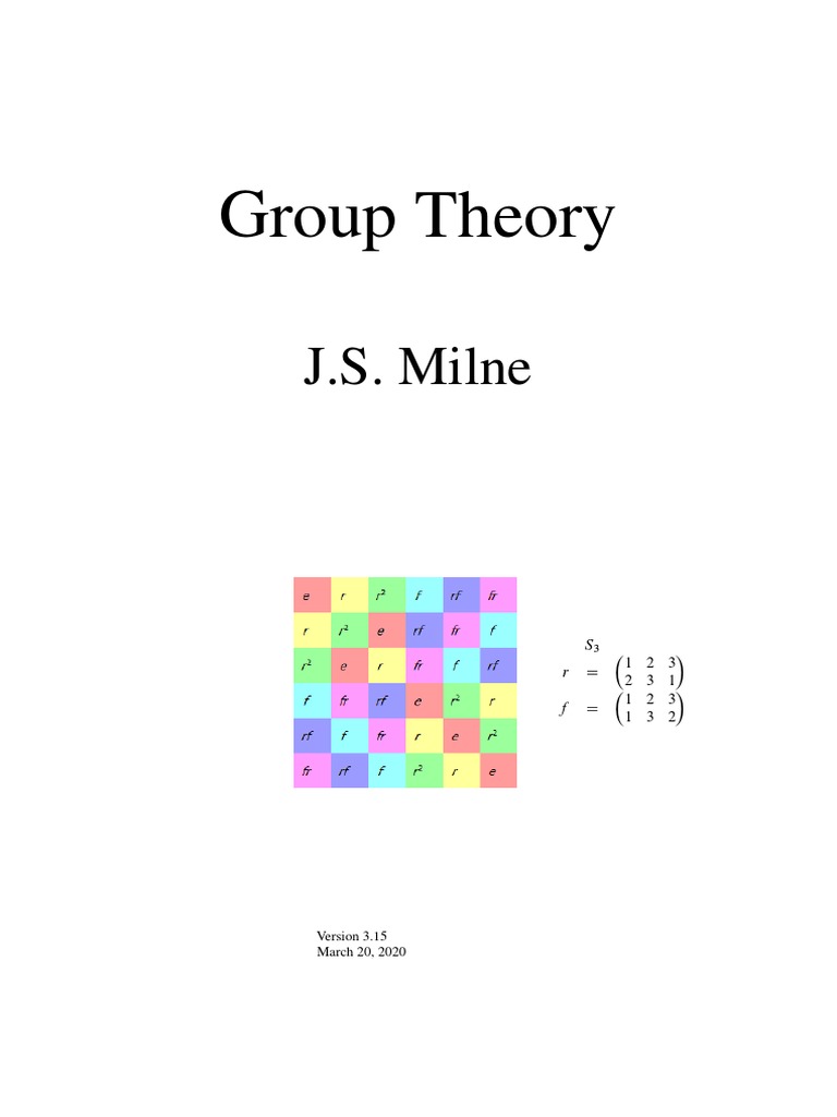 Milne Group Theory | PDF | Group (Mathematics) | Functions And Mappings