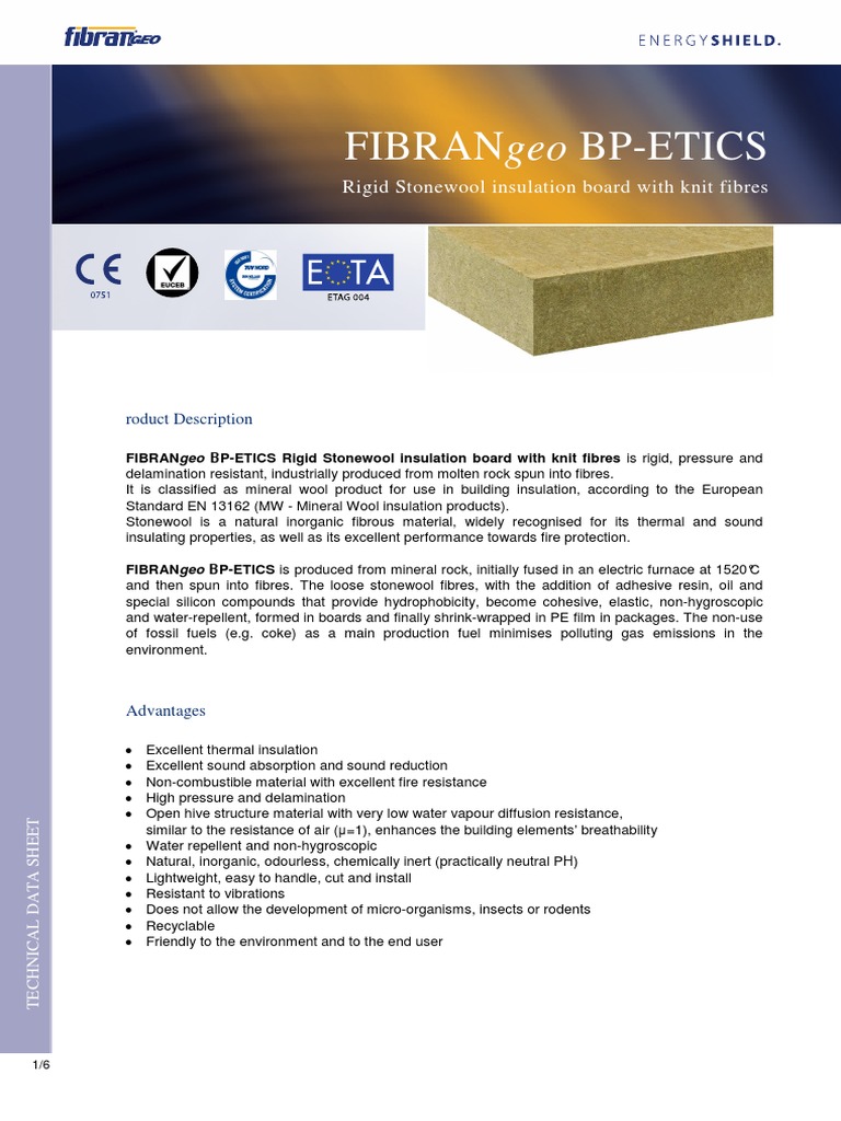 Fisa Technica Fibran20mm | PDF | Building Insulation | Materials