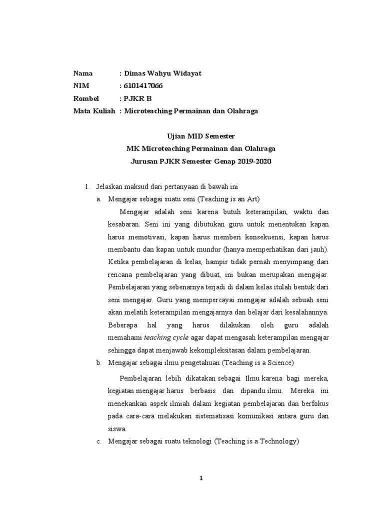 Microteaching untuk Calon Guru | PDF | Karier & Perkembangan | Seni