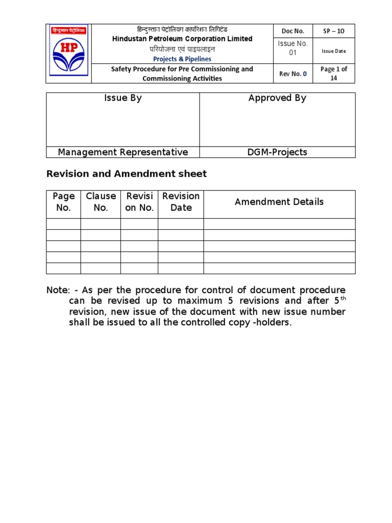 SOP-10 Pre Commissioning and Commissioning Activities | PDF | Pipeline ...