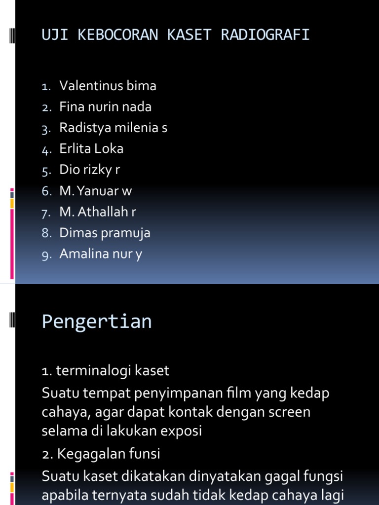 Uji Kebocoran Kaset Radiografi | PDF