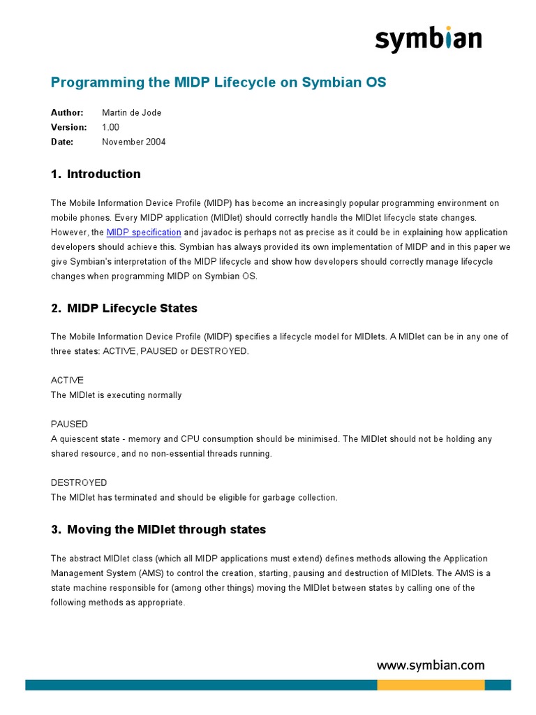 MIDP Lifecycle | PDF | Virtual Machine | Life Cycle Assessment