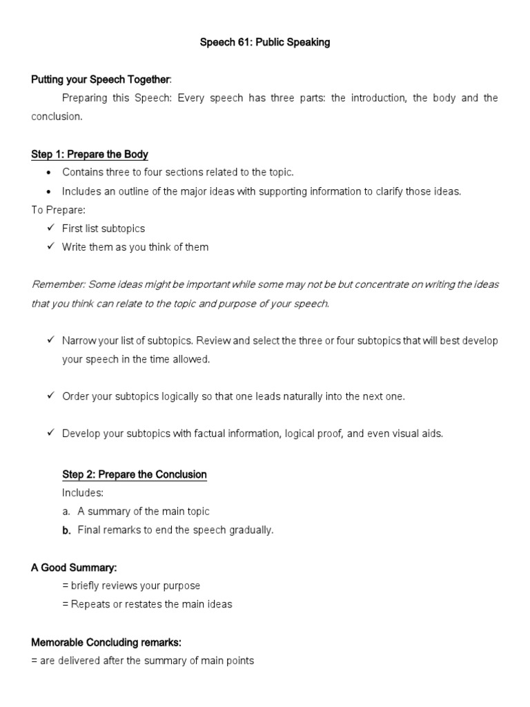 Structuring Your Speech Effectively | PDF | Human Communication ...