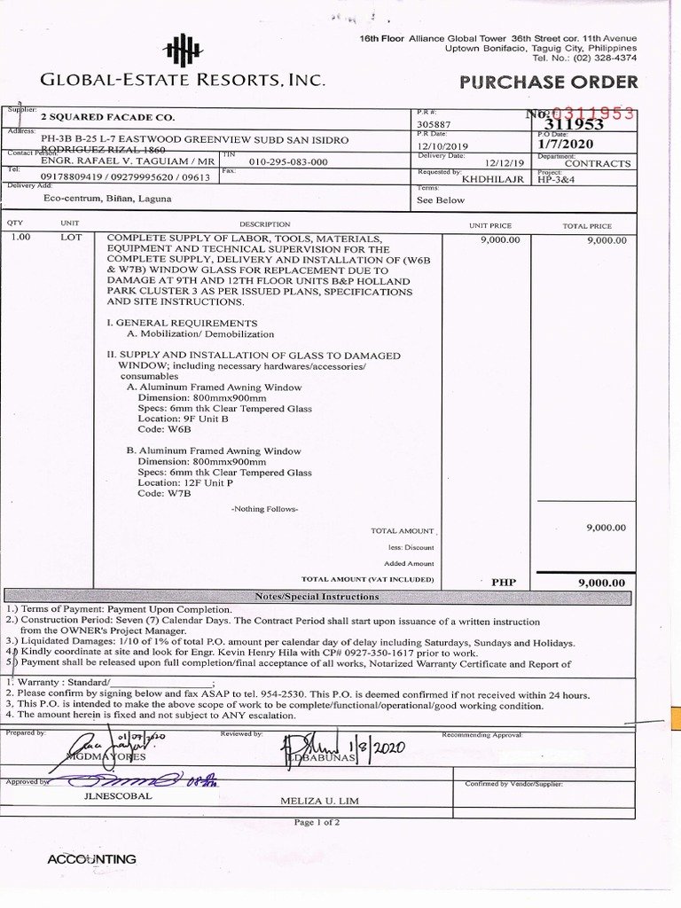 Purchase Order (Sample) | PDF | Business