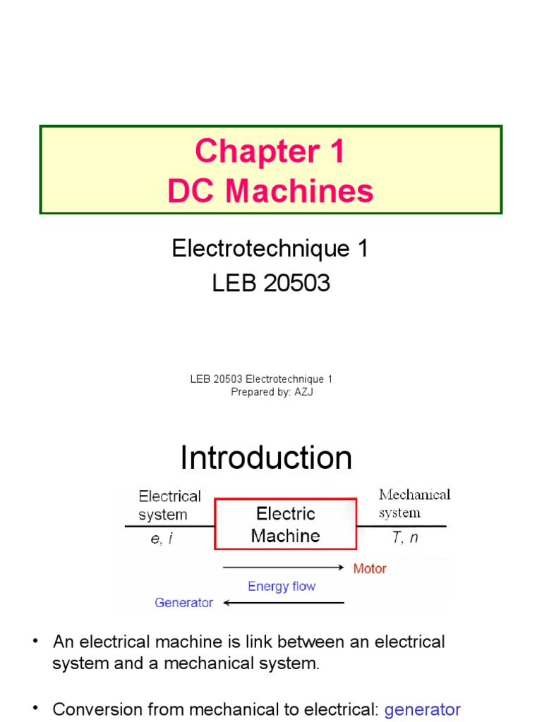 LECTURE-DC Machine | PDF | Electric Motor | Magnetic Devices