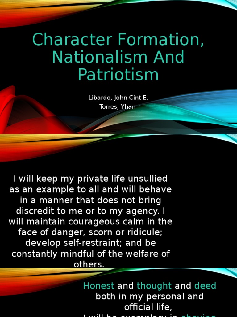 Character Formation, Nationalism and Patriotism | PDF