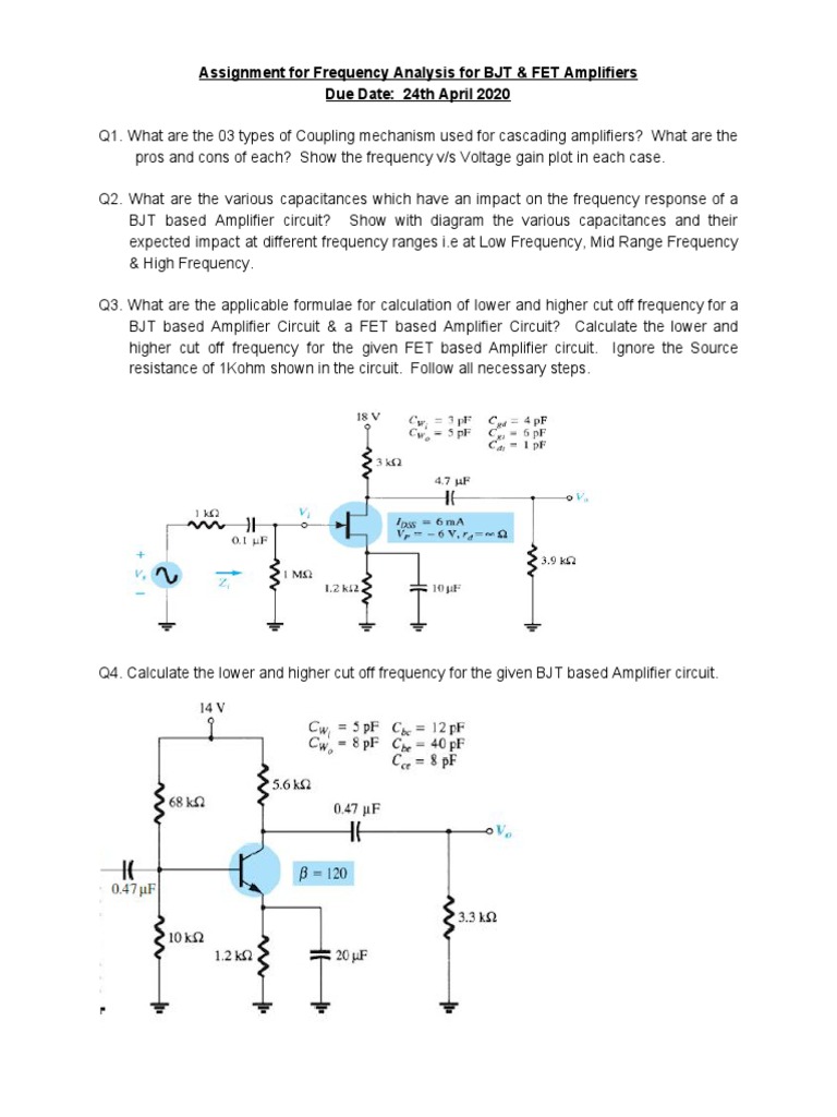 Frequency Analysis of BJT & FET Amplifiers | PDF