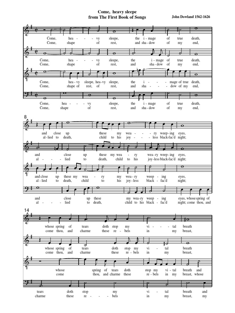 Dowland-Come Heavy Sleep PDF | PDF