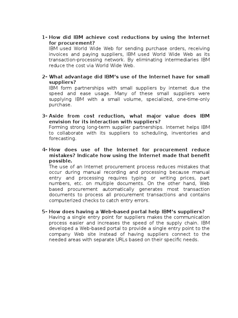 IBM's Digital Procurement Success | PDF