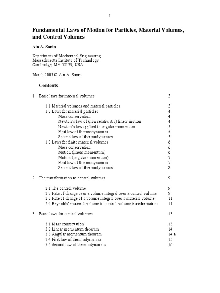 MIT2 25F13 Fundam Law-Son PDF | PDF | Heat | Momentum
