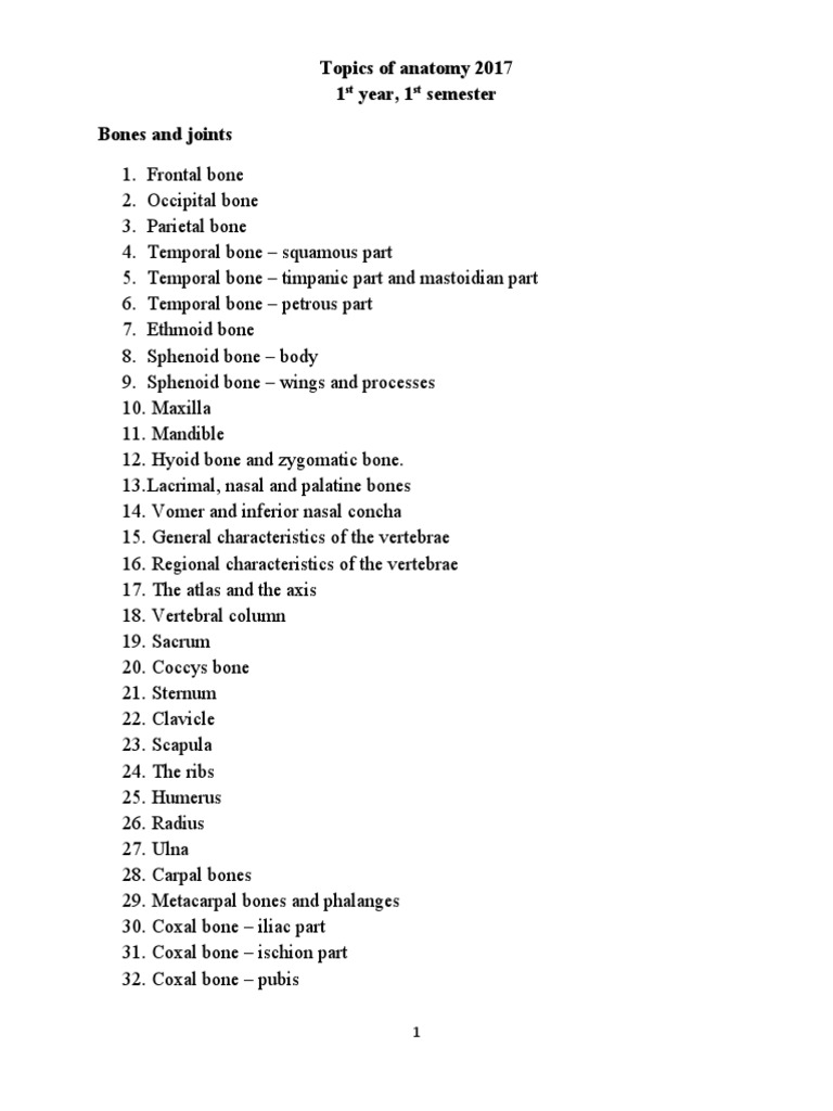 Anatomy Topics for 1st Year Students | PDF | Human Leg | Arm
