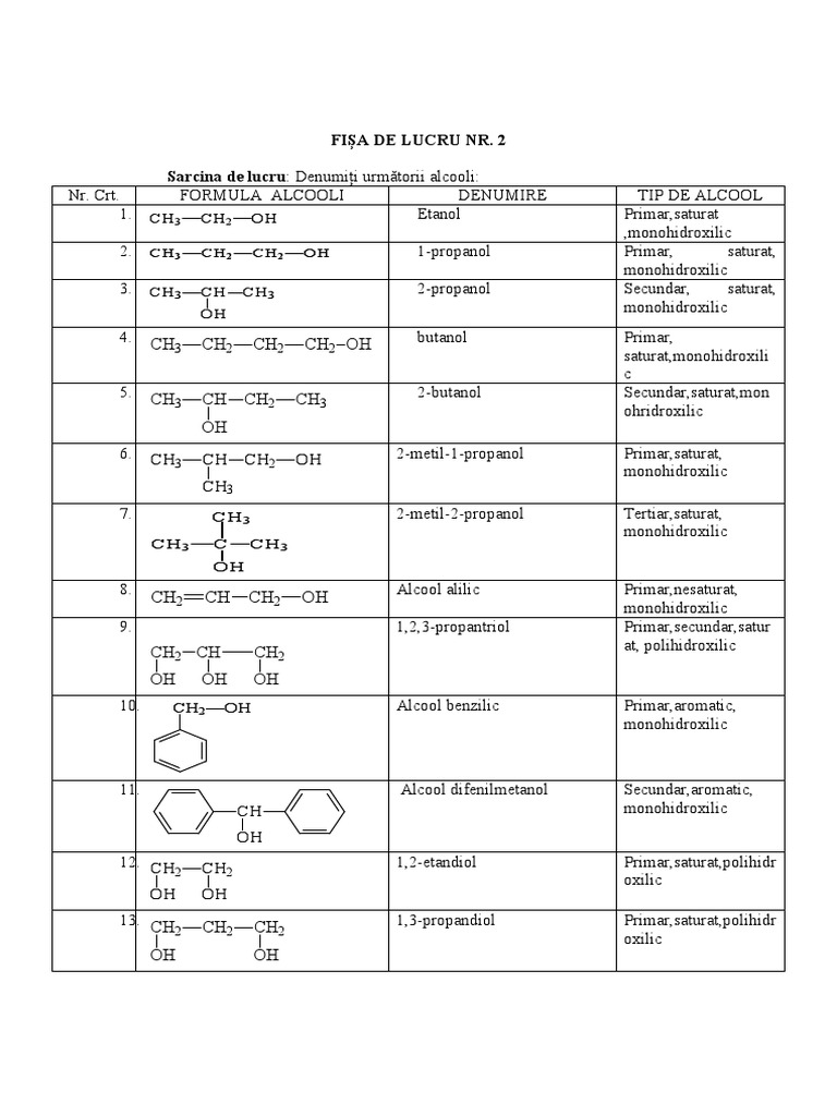 Alcooli 1 | PDF | Hydrogen Compounds | Chemistry