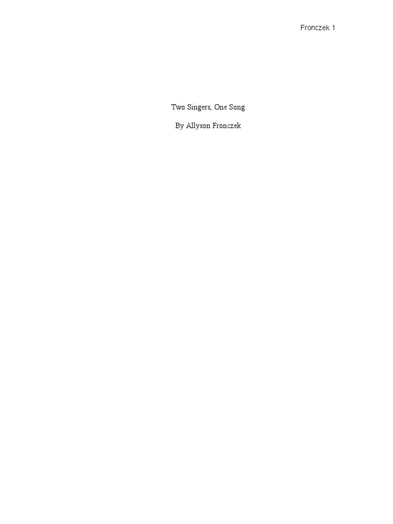 Two Singers One Song | PDF | Recorded Music | Entertainment (General)