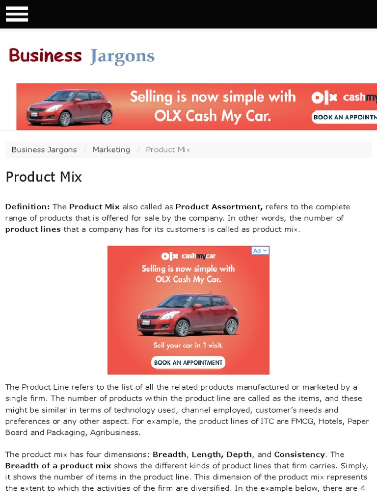 What Is Product Mix? Definition and Meaning | PDF | Pricing | Marketing