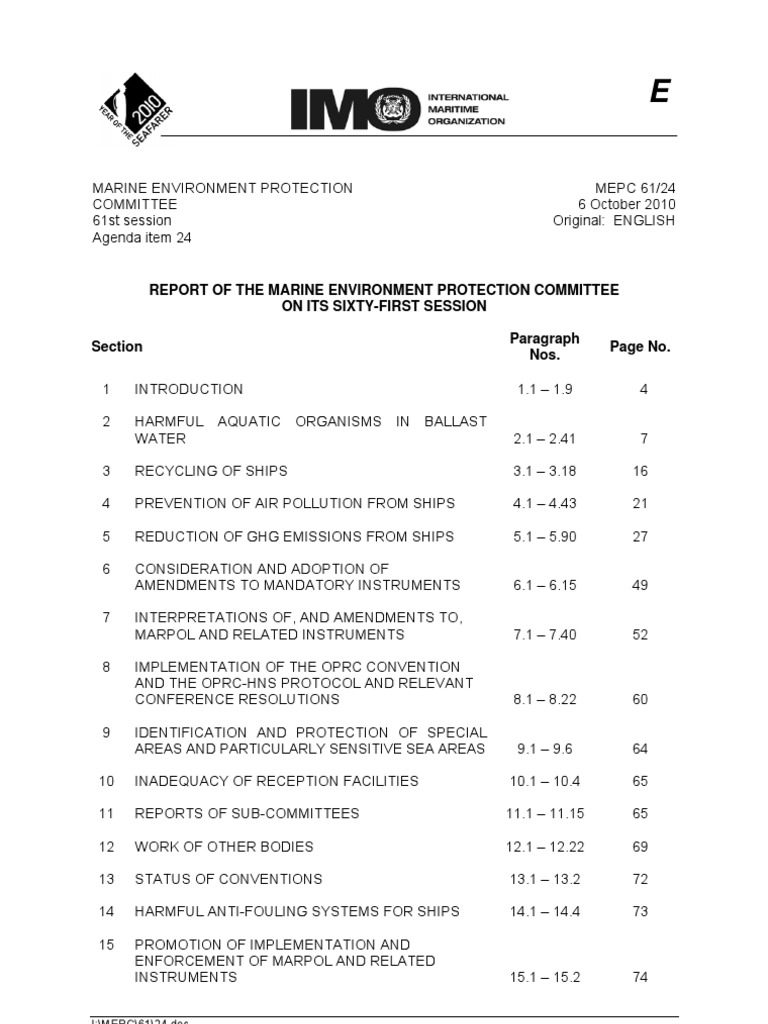 61 Mepc Report | PDF | Nature | Business