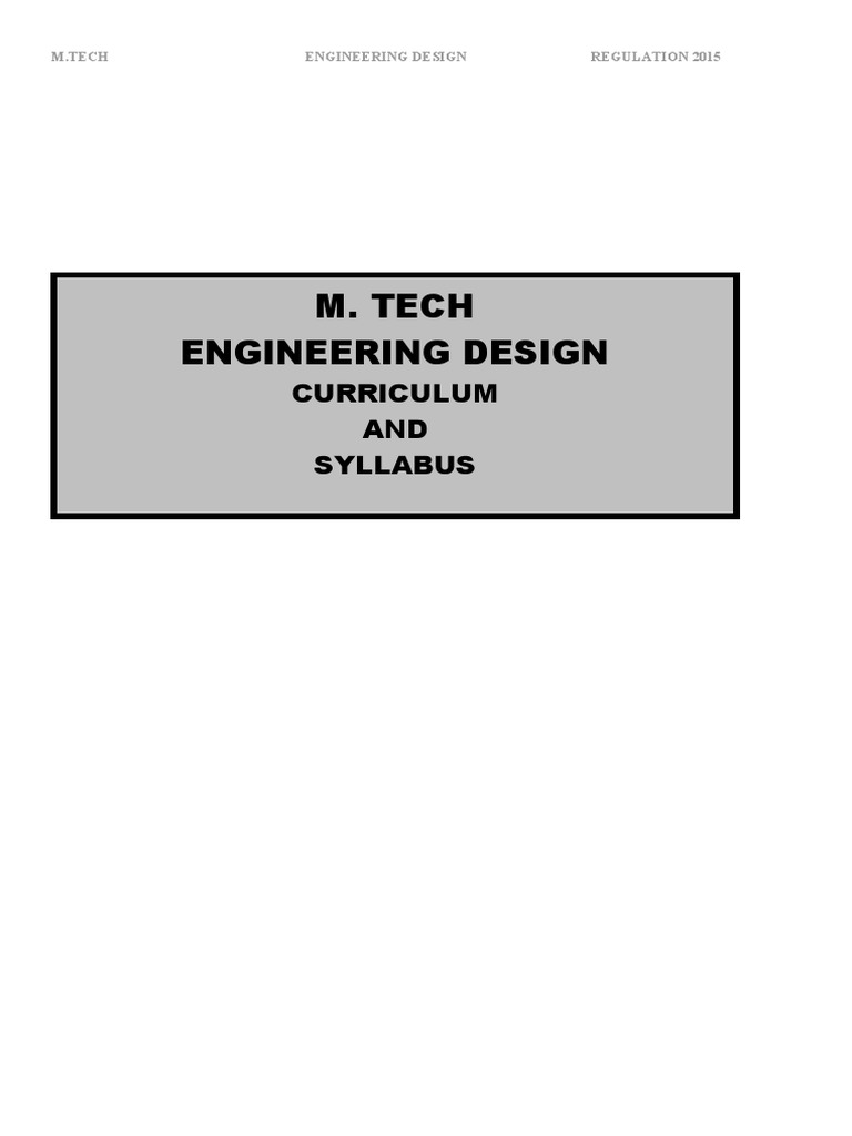 M. Tech Engineering Design | PDF | Wear | Finite Element Method
