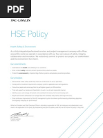 HSE Policy Statement A4 ENGLISH Web | PDF | Safety | Supply Chain