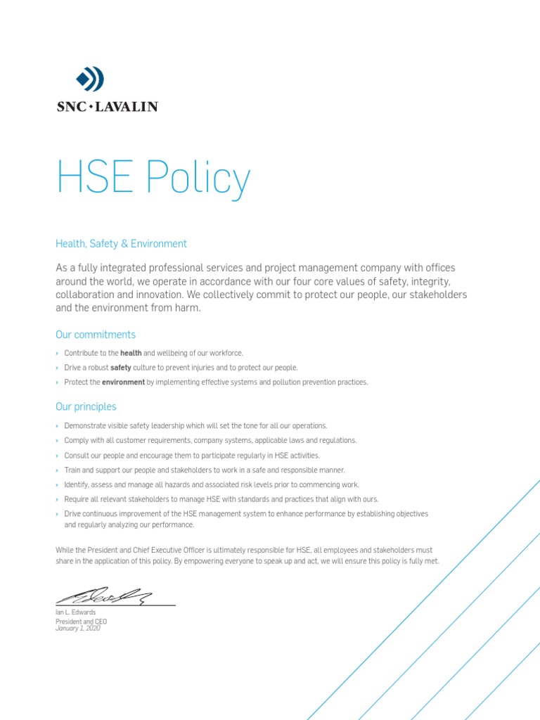 HSE Policy: Safety and Environment Commitment | PDF | Business