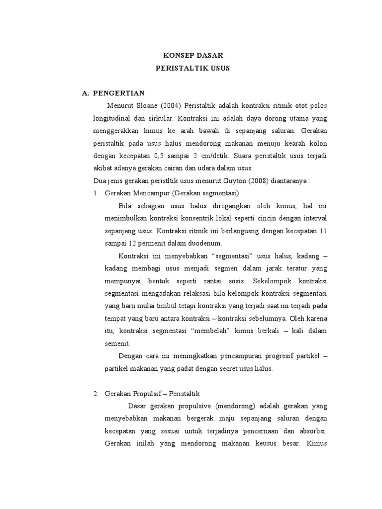 Konsep Dasar Peristaltik Usus | PDF
