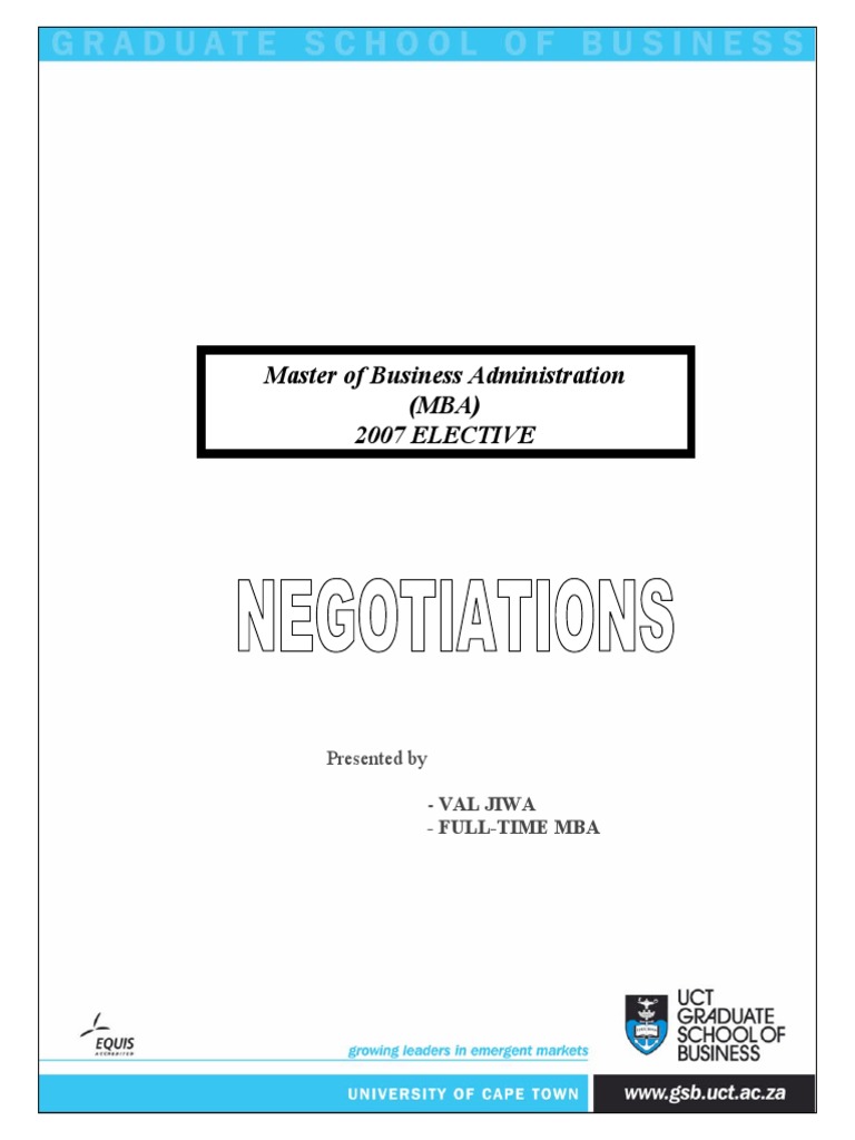 Negotiation Assignment | PDF | Negotiation | Question