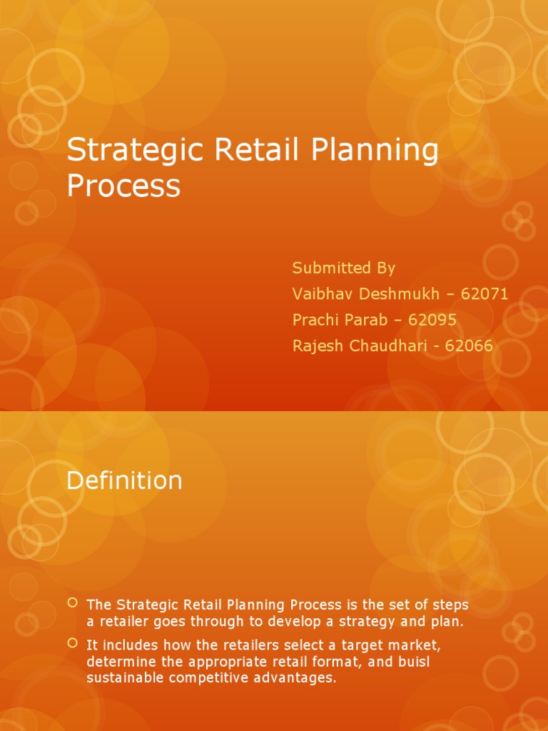 Strategic Retail Planning Process: Submitted by Vaibhav Deshmukh ...