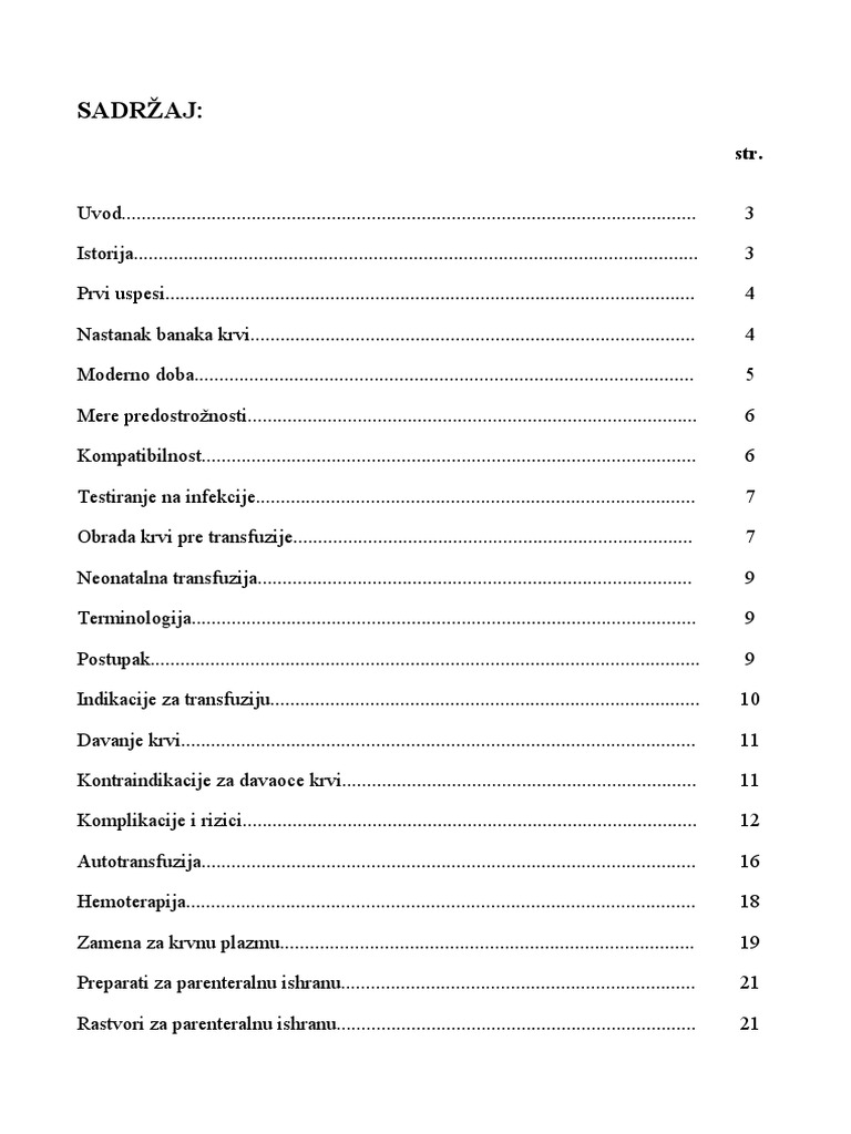 Transfuzija Krvi | PDF