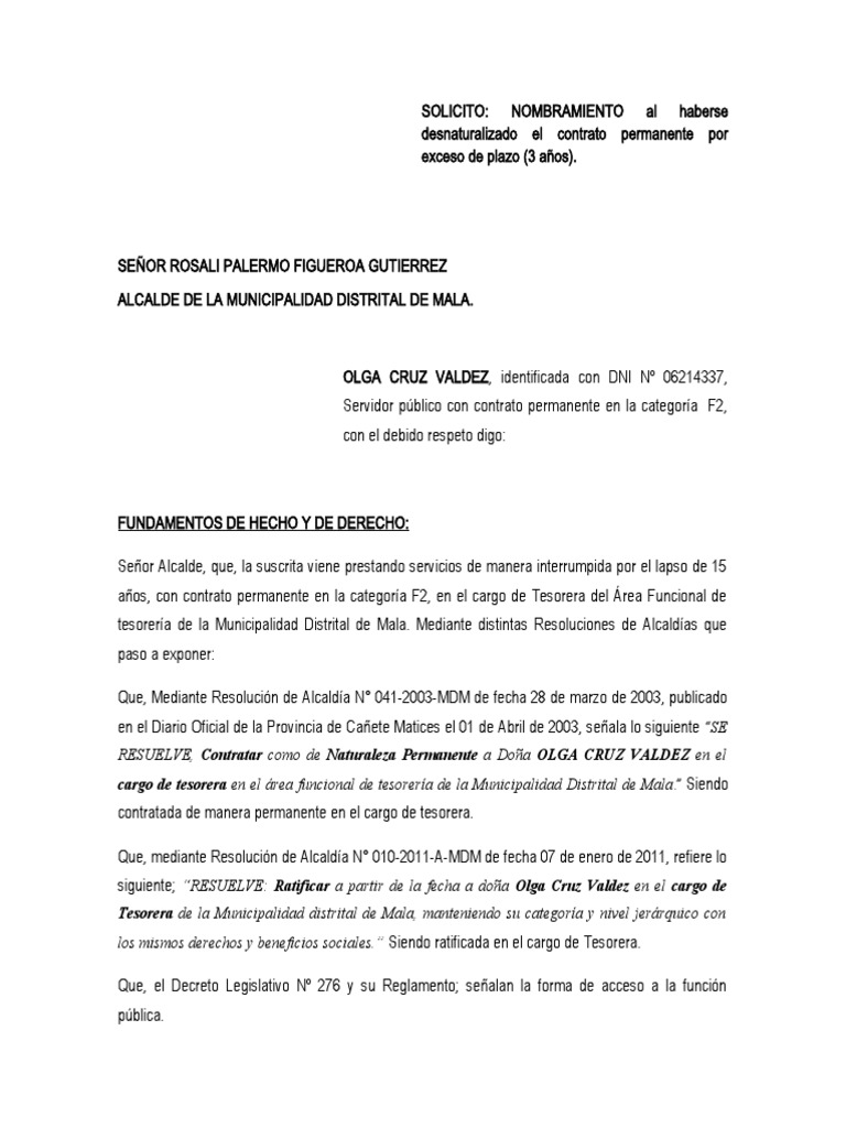 Solicitud de Nombramiento | PDF | Regulación | Esfera pública