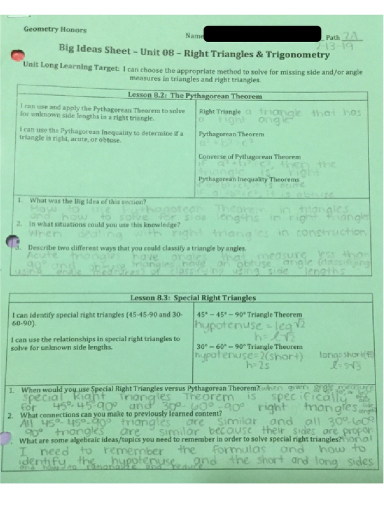 Kami Export - Student Example Big Ideas Sheet and Assignment Sheet ...