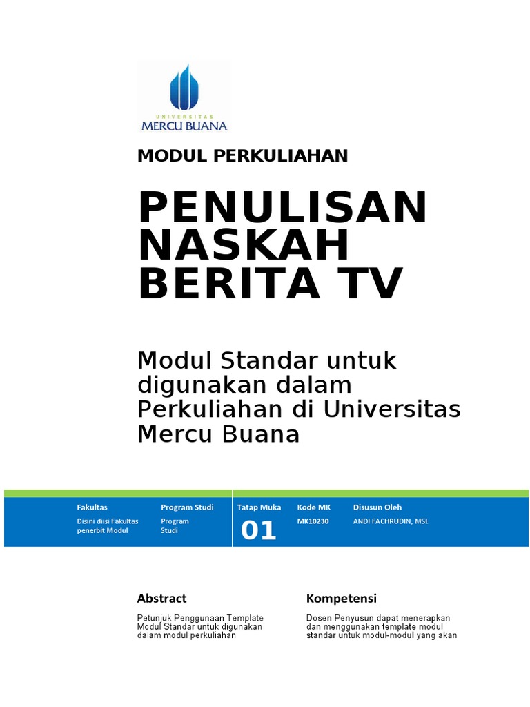 Modul Penulisan Naskah Berita TV | PDF | Seni | Komputer