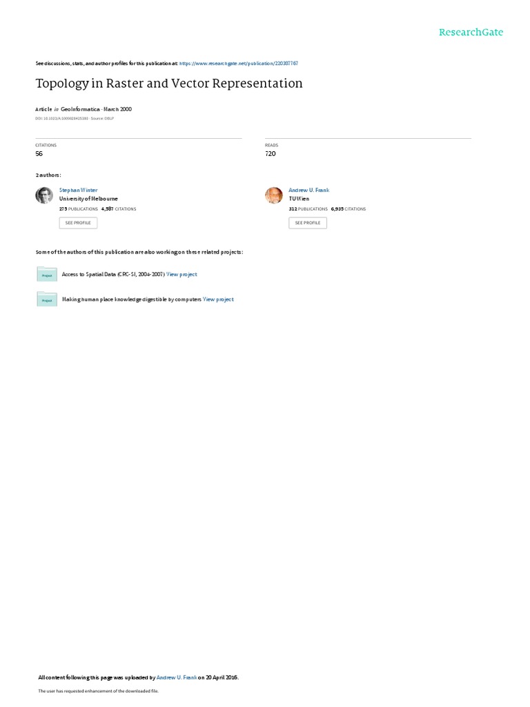 Topology in Raster and Vector Representation: Geoinformatica March 2000 ...