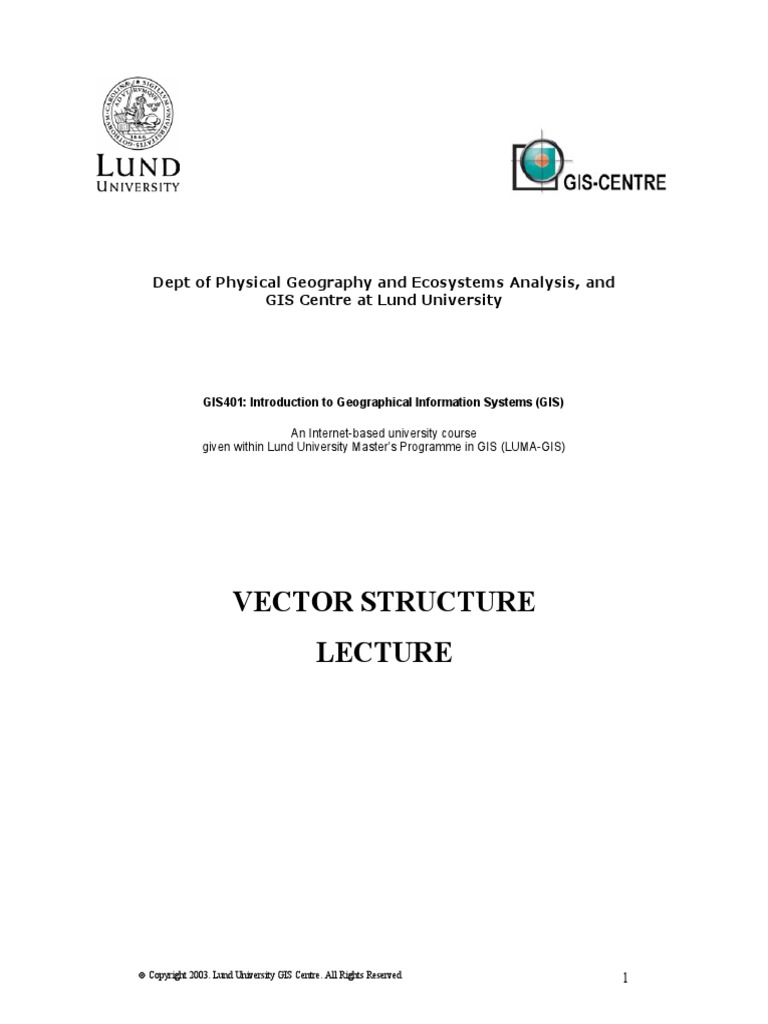Vector Structure Lund University | PDF | Vertex (Geometry) | Geographic ...