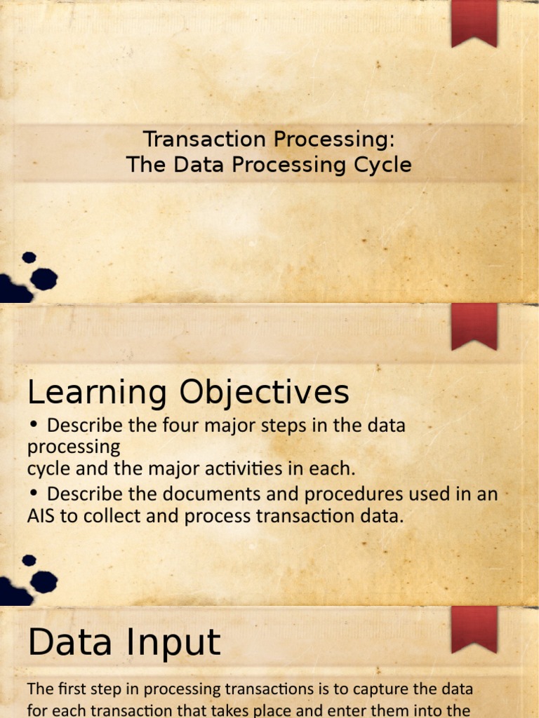 Transaction Processing: The Data Processing Cycle | PDF | Financial ...