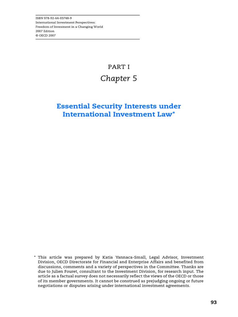 Essential Security Interests Under International Investment Law PDF ...