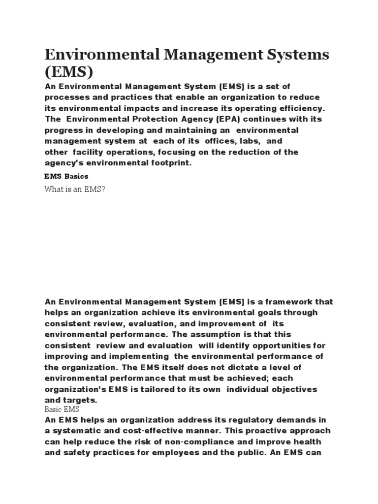 Environmental Management Systems | PDF | Environmental Policy | Concrete