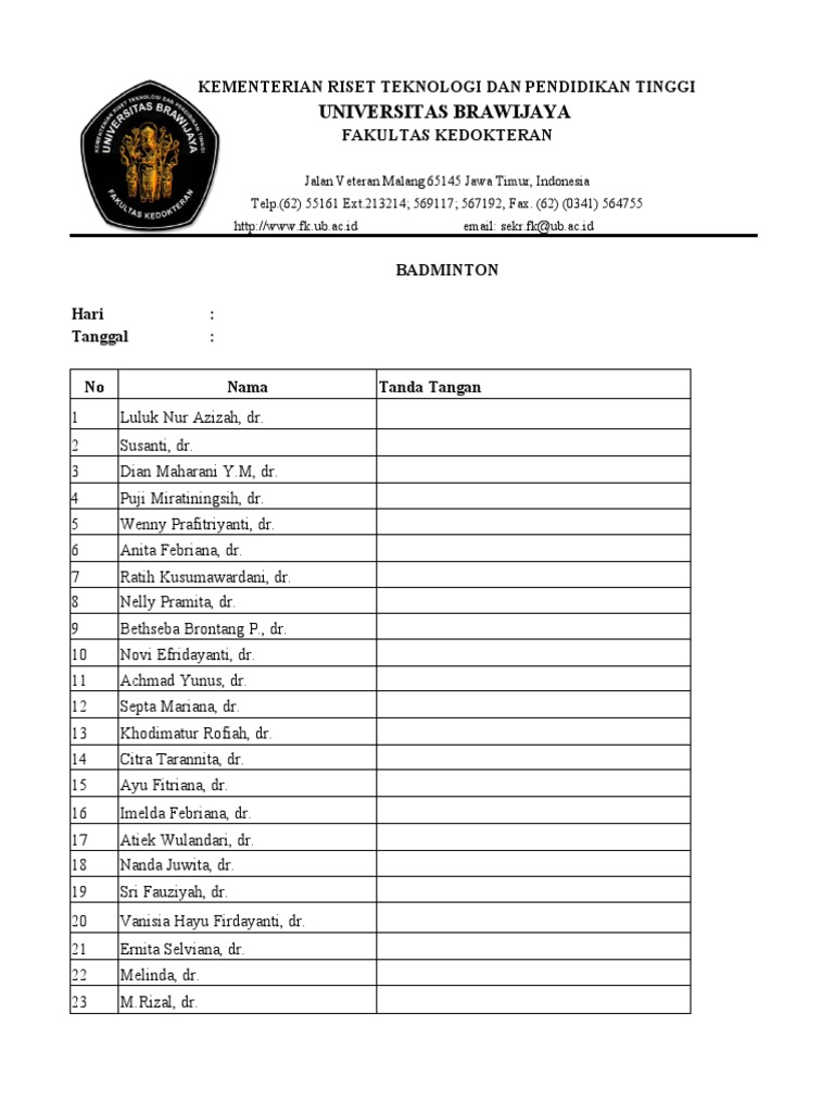 Universitas Brawijaya: Kementerian Riset Teknologi Dan Pendidikan ...