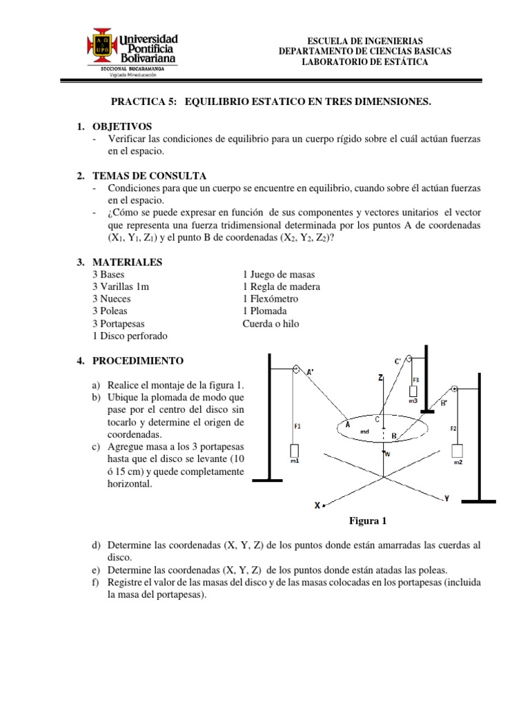 Equilibrio Estático en Tres Dimensiones | PDF