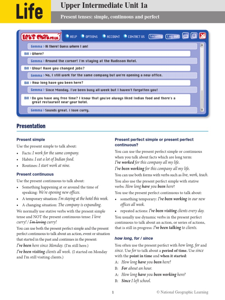 Upper-Intermediate GW 01a | PDF | Grammatical Tense | Languages