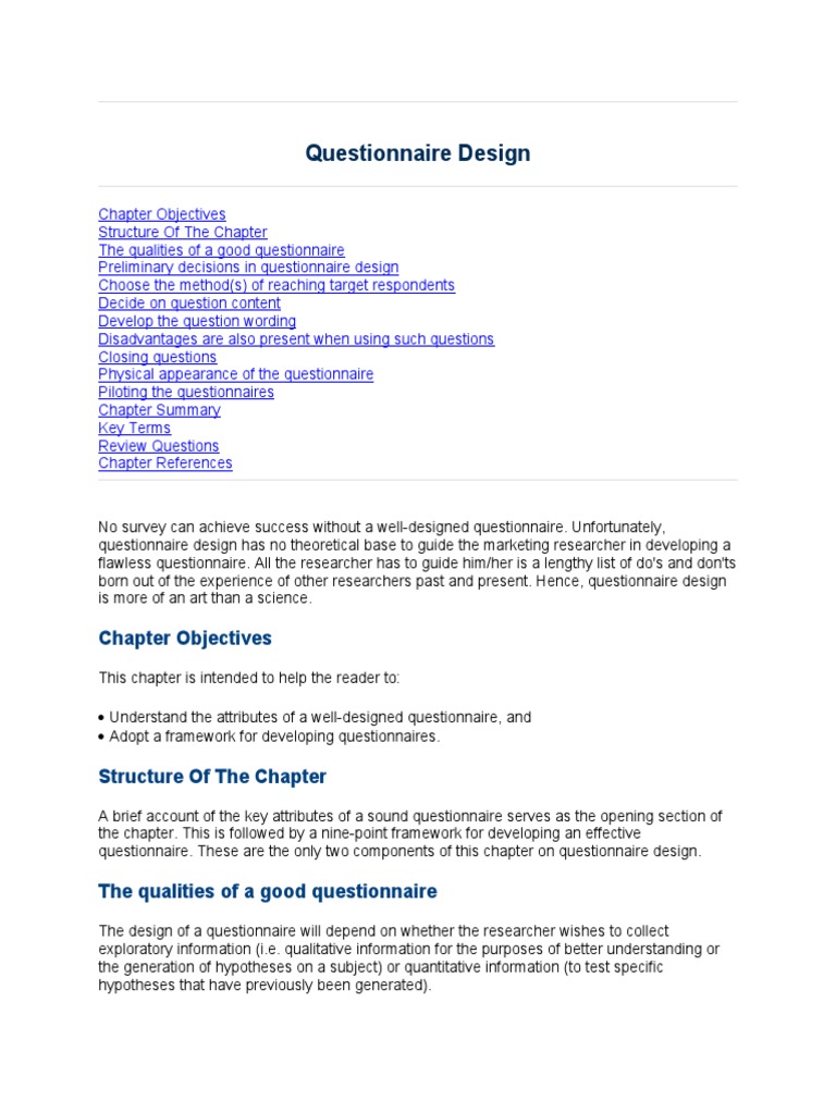Effective Questionnaire Design | PDF | Questionnaire | Survey Methodology