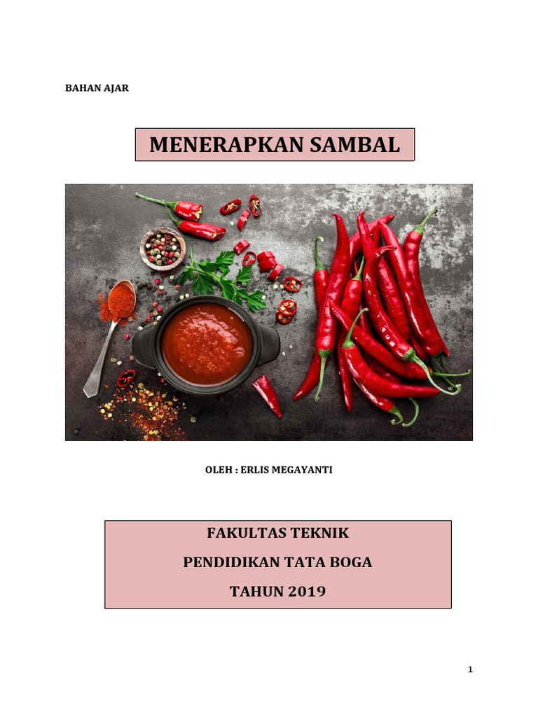 Bahan Ajar Menerapkan Sambal | PDF