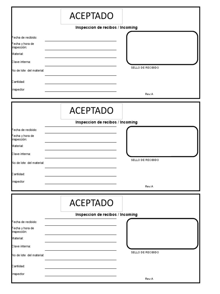 Etiqueta de Aceptado | PDF