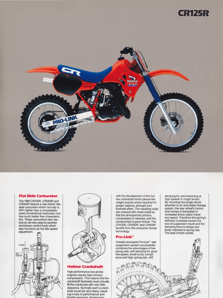 1985 Honda CR 125 Brochure | PDF