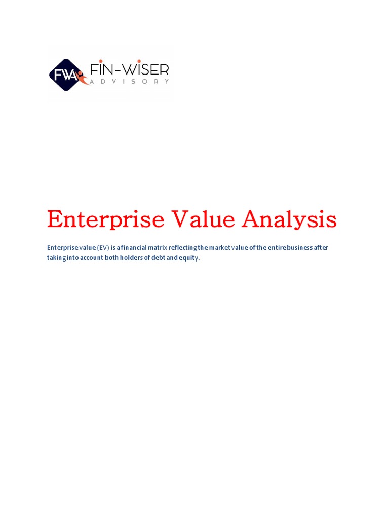 Enterprise Value Analysis and Calculation | PDF | Earnings Before ...