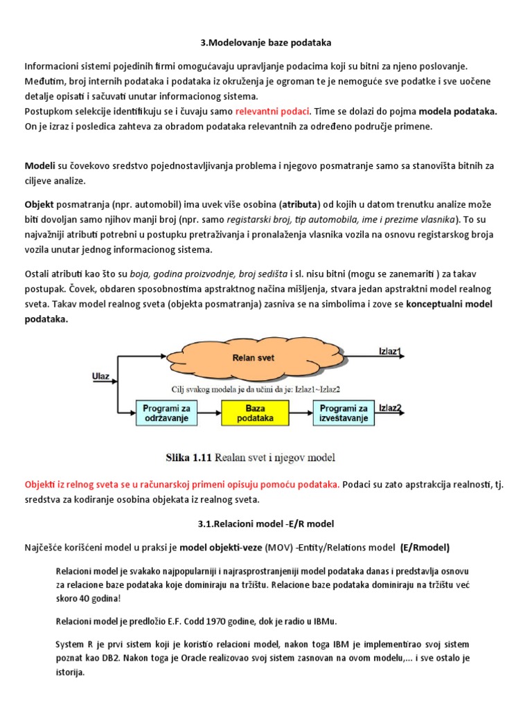3.modelovanje Baze Podataka | PDF