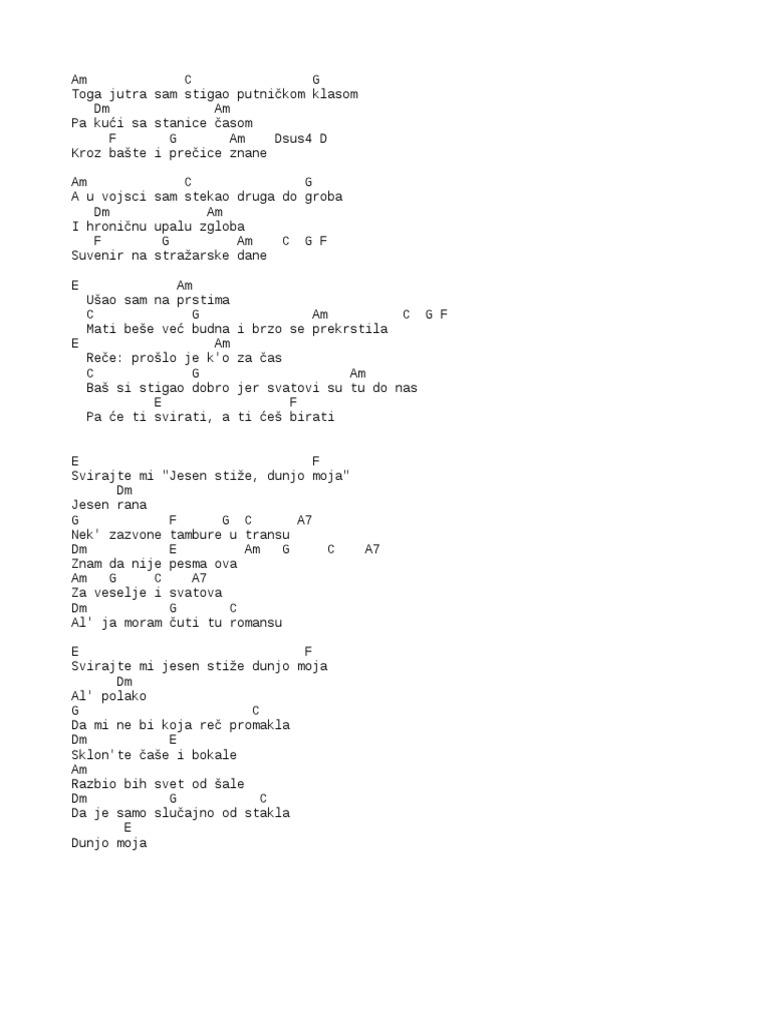 Dunjo Moja Akordi | PDF
