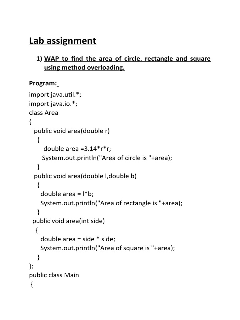 Lab Assignment | Download Free PDF | Constructor (Object Oriented ... Lab Assignment | Download Free PDF | Constructor (Object Oriented ...