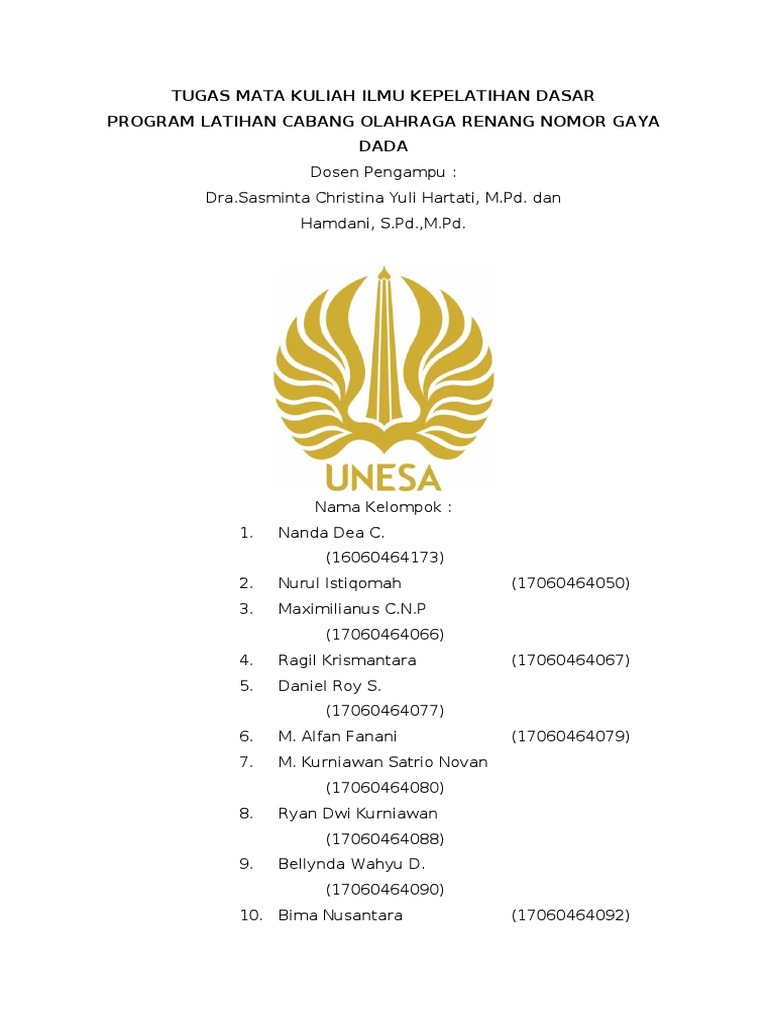 Program Latihan Renang Gaya Dada | PDF