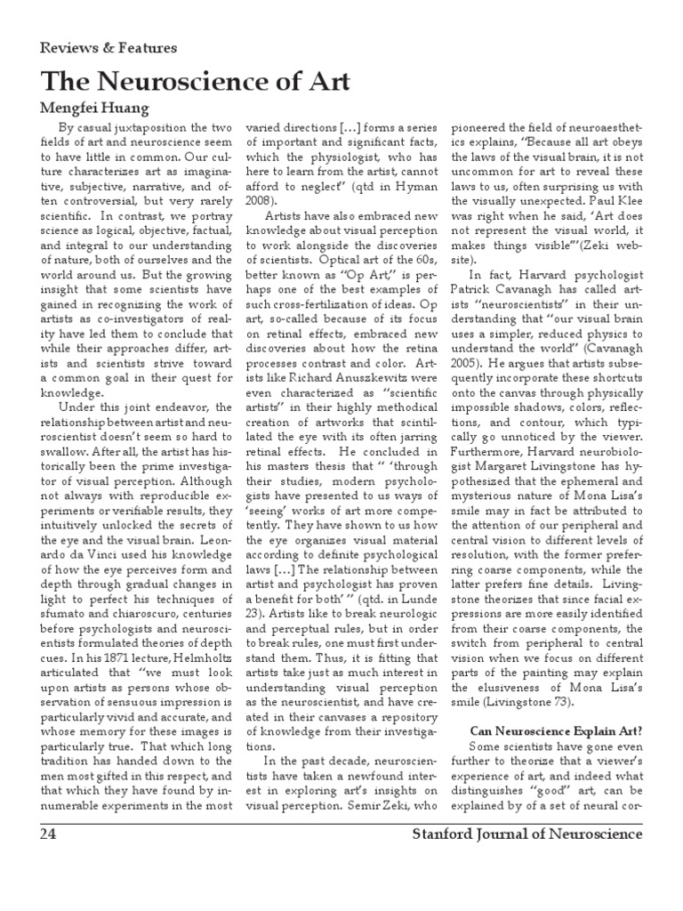 The Neuroscience of Art | PDF | Visual Perception | Perception