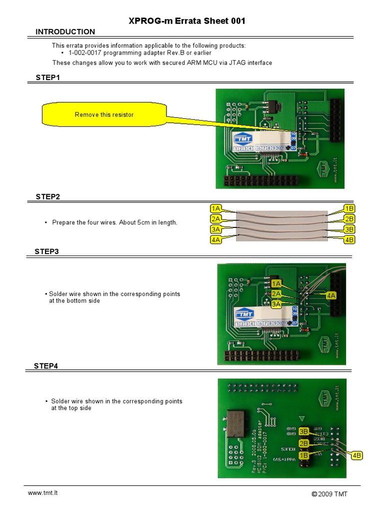 XPROG Errata Sheet 001 PDF | PDF